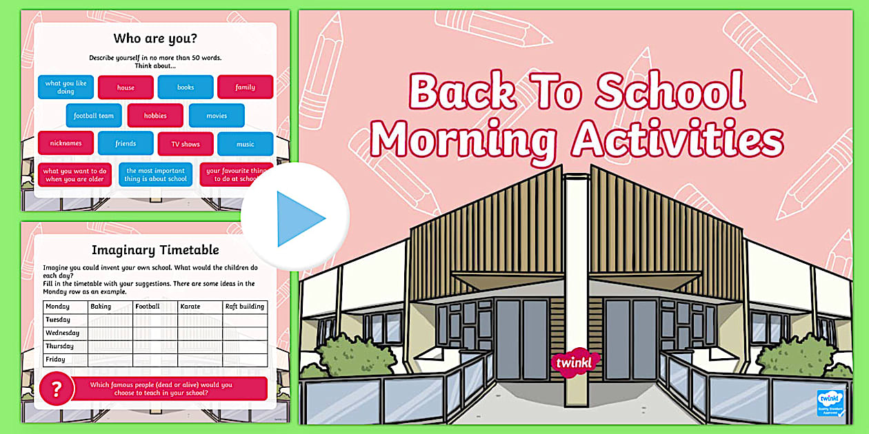 Back To School Morning Activities Middle Primary PowerPoint