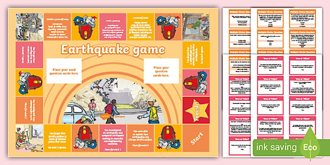 Earthquakes Science Board Game (teacher made) - Twinkl