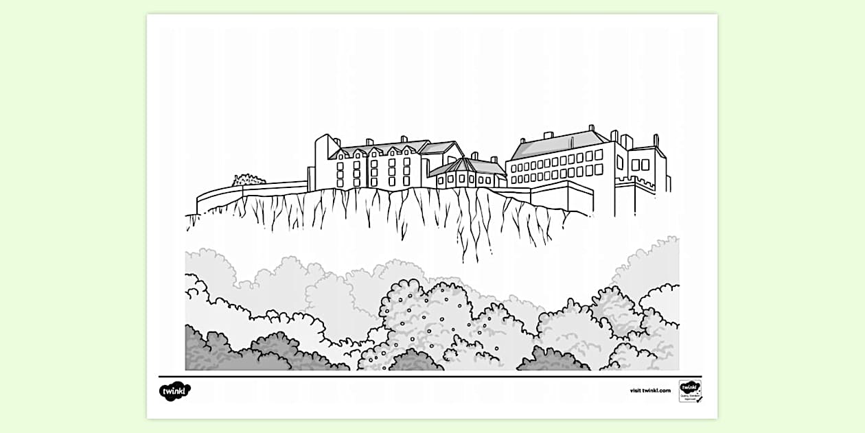 Stirling Castle Colouring Sheet | Colouring Sheets - Twinkl