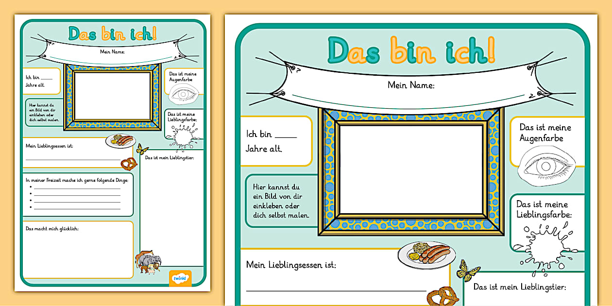 Plakat über mich selbst gestalten - Poster - Twinkl