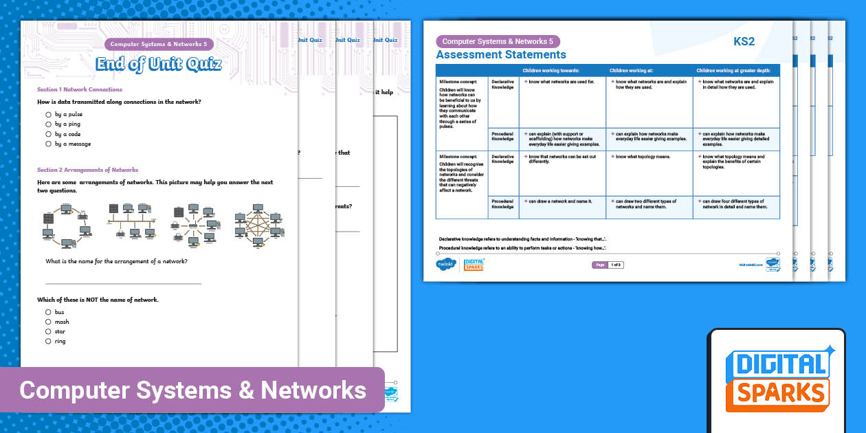 Computer Systems and Networks Assessment Pack - Twinkl