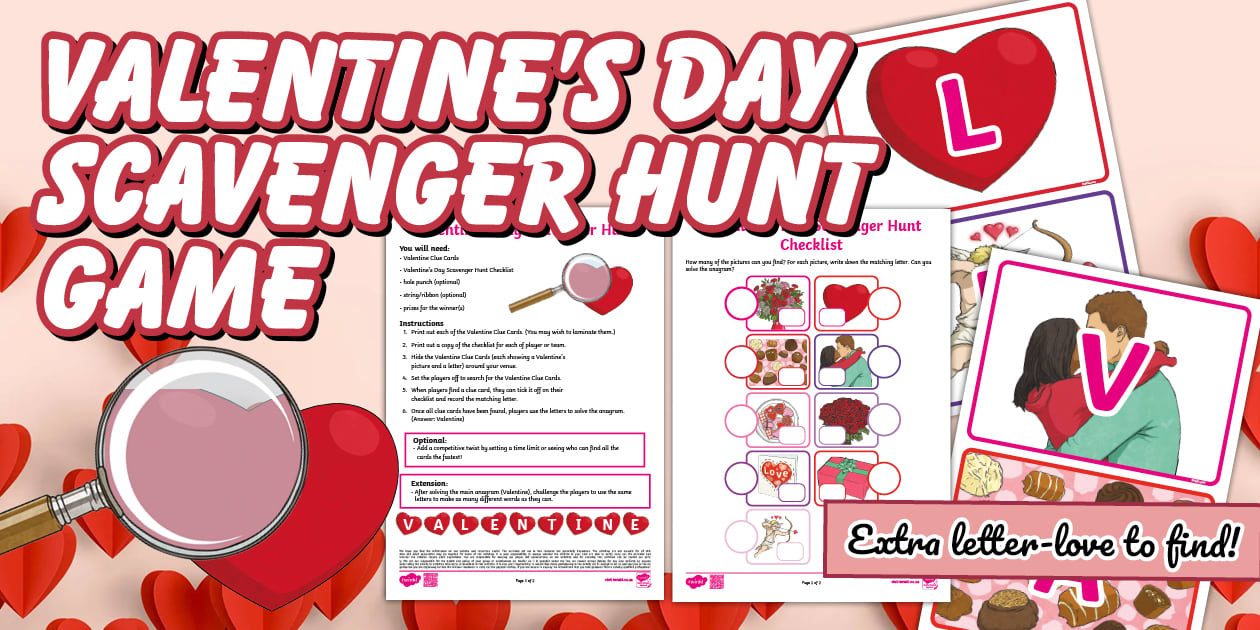 Intermediate Phase - Valentine's Day - Scavenger Hunt Game