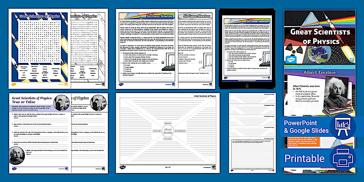 Sixth Grade Great Scientists of Physics Lesson Pack - Twinkl