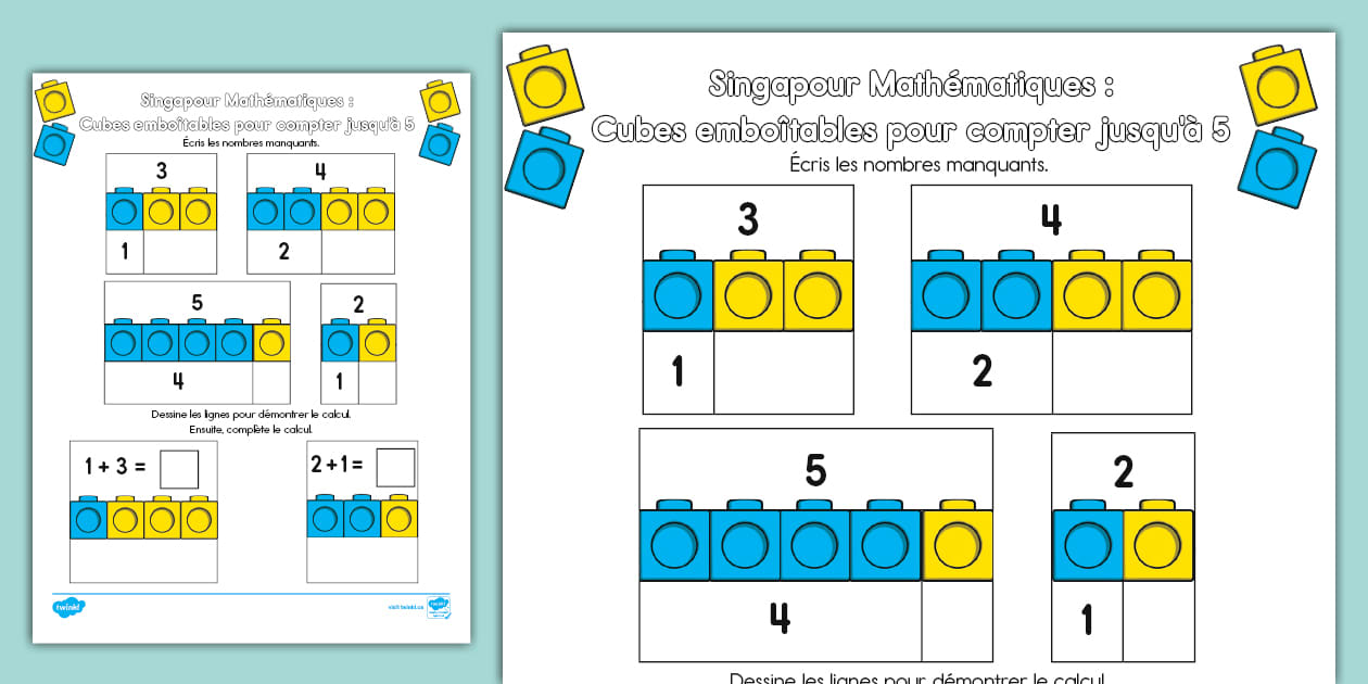* NEW * Singapour Mathématiques : Concrète. Cubes emboîtables pour compter