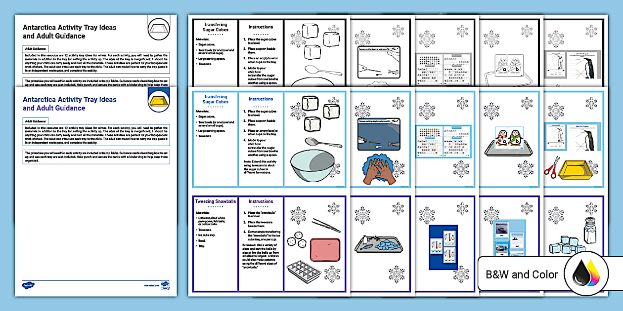 Antarctica Worksheet Tray Ideas and Adult Guidance - Twinkl