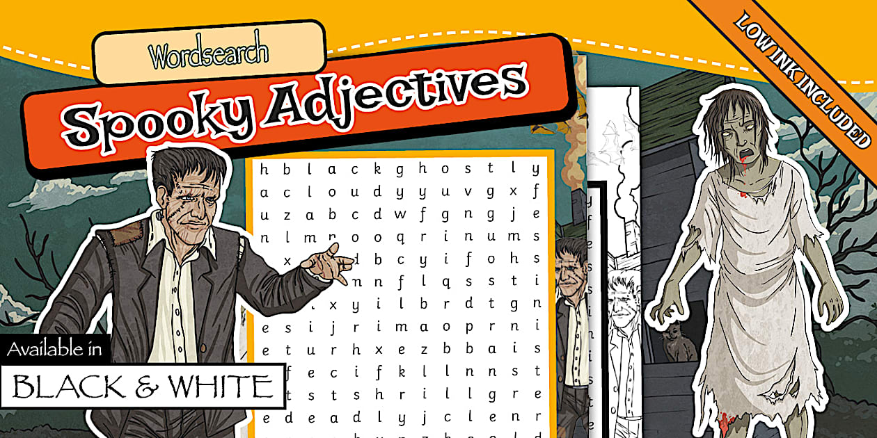 IP - Eng - T 4 - Spooky Adjectives - Word Search (CAPS)