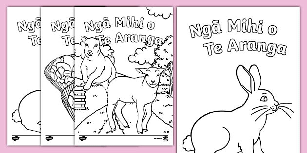 Easter themed colouring pages. Te Reo Māori