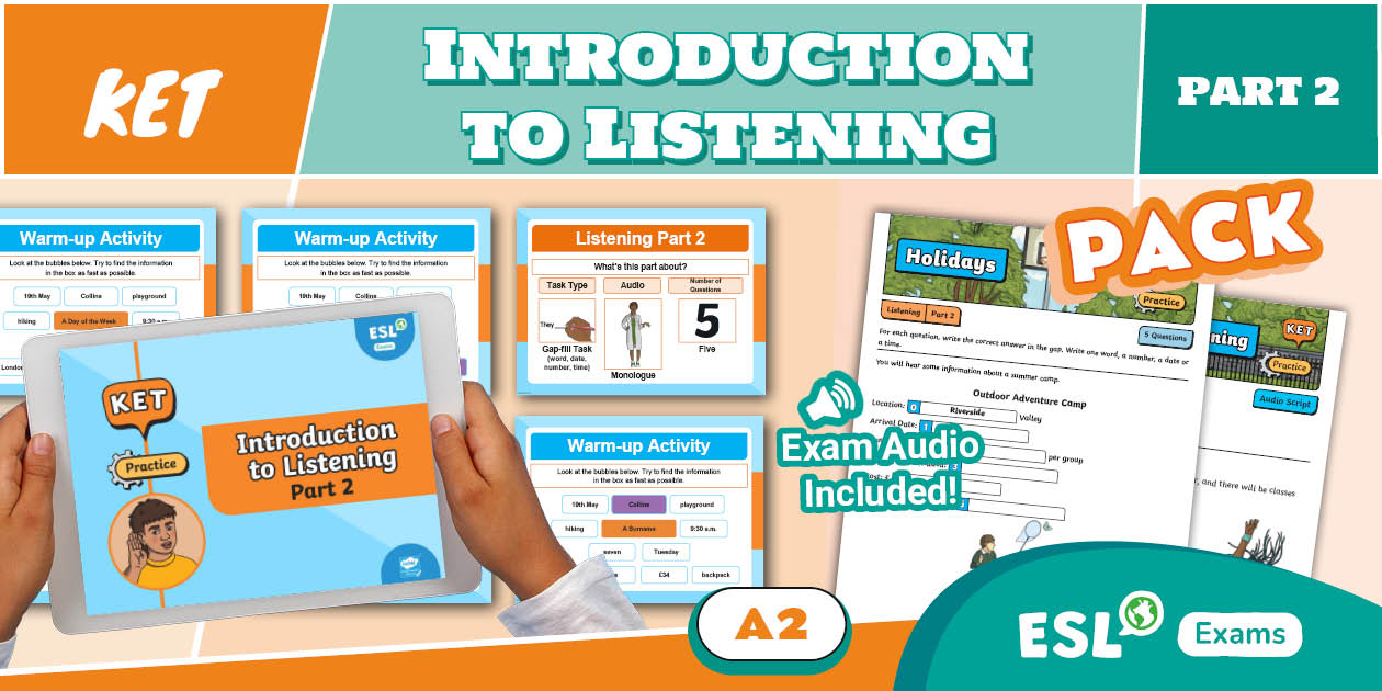 A2 Key (KET) - Introduction to Listening Part 2 Pack