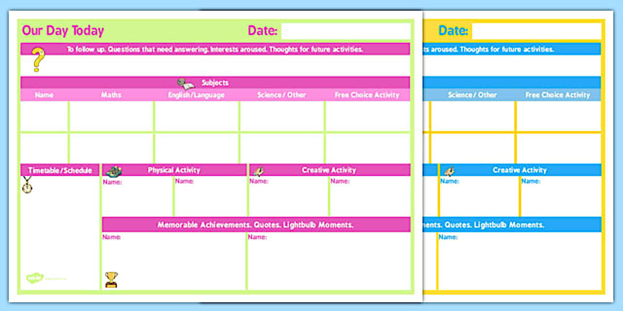 Daily 2 Child Planner (teacher made) - Twinkl