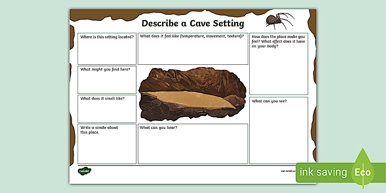 Describe a Cave Setting Writing Template (teacher made)