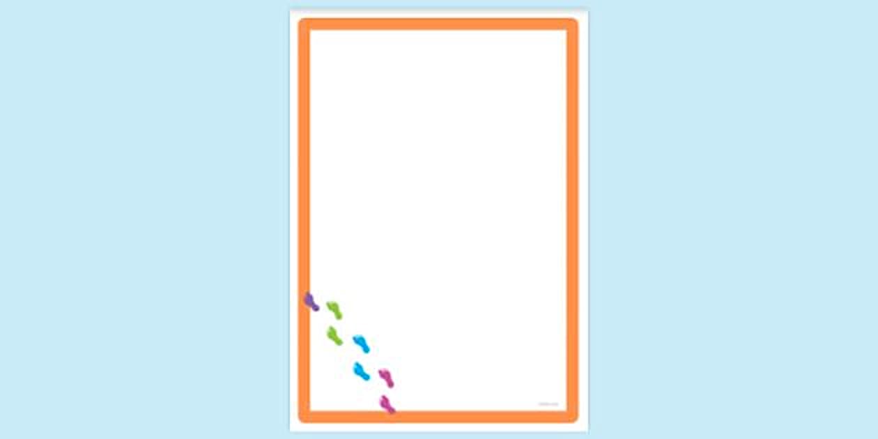 Simple Blank Footsteps Page Border | Page Borders | Twinkl
