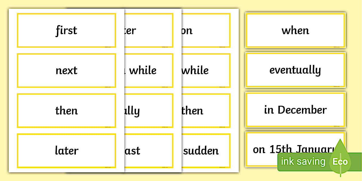 Time Connectives Word Cards (teacher made) - Twinkl