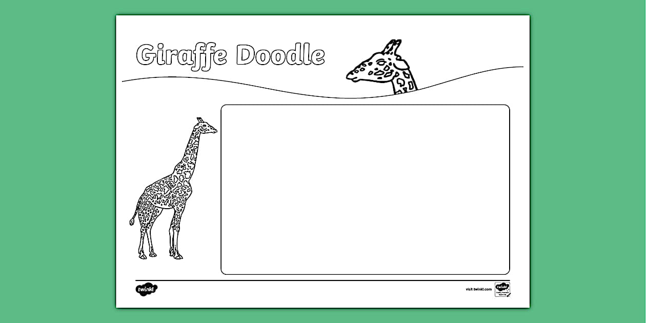 Giraffe Doodle Drawing Activity (teacher made) - Twinkl