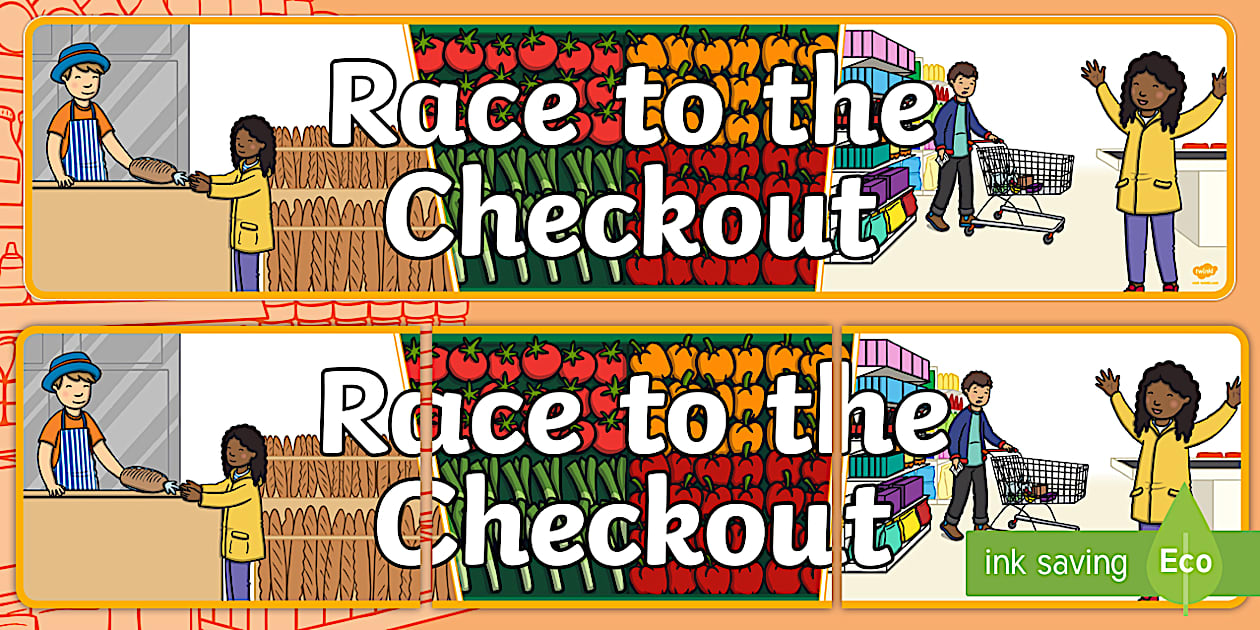 Race to the Checkout Banner (teacher made) - Twinkl