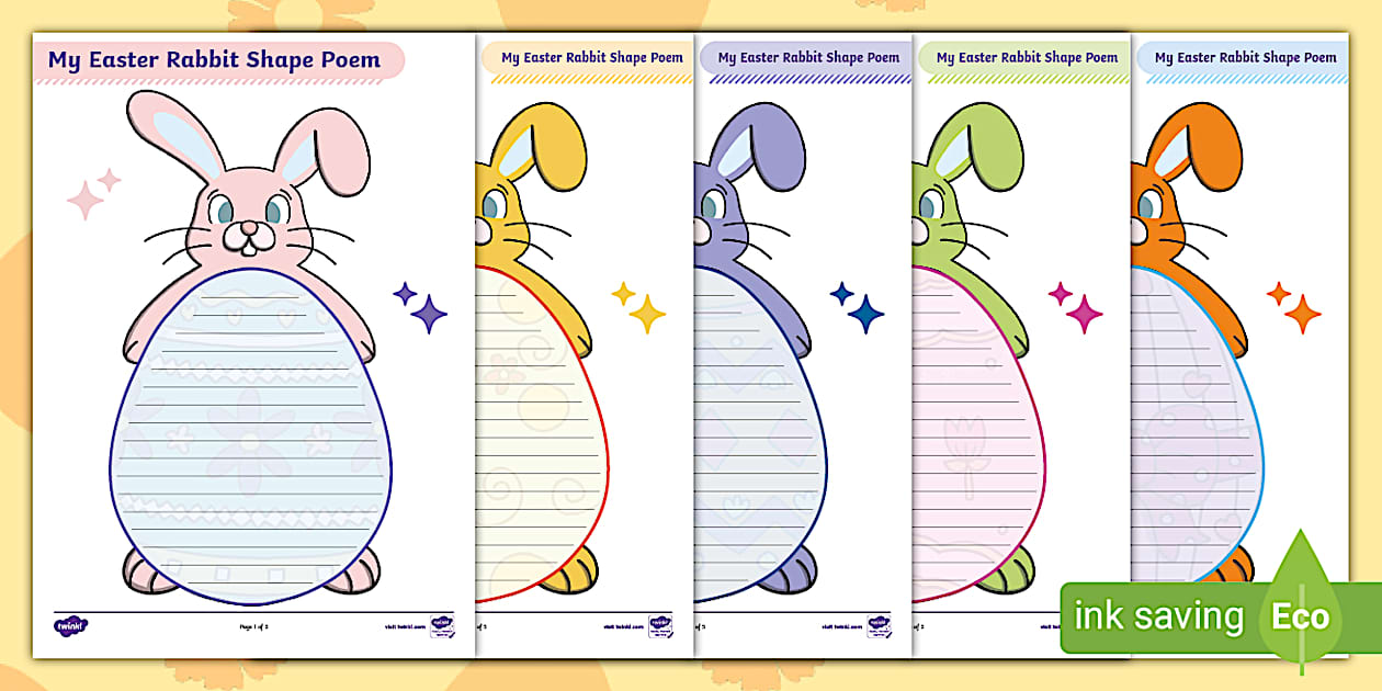 Easter Rabbit Shape Poem Templates - Twinkl - KS1 - Twinkl