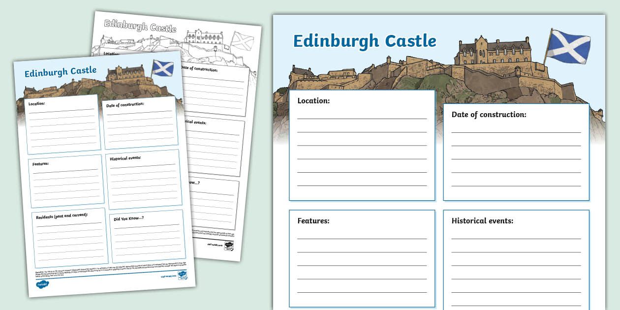 Edinburgh Castle Fact File Template (teacher made) - Twinkl