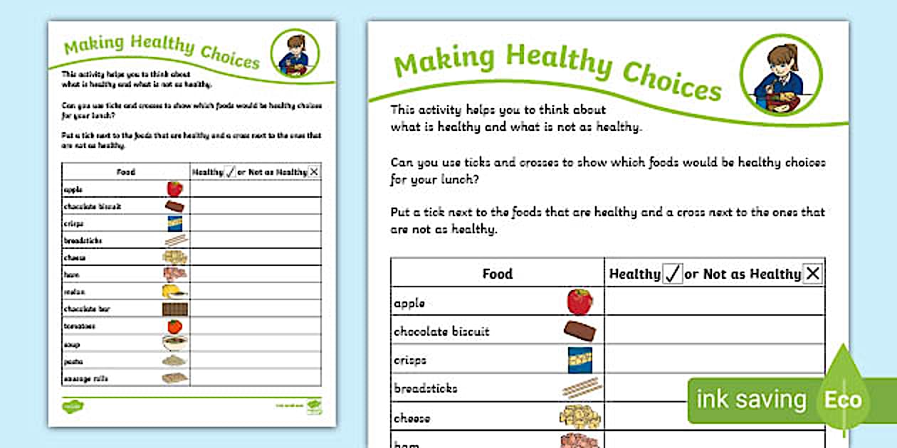 Making Healthy Choices (teacher made) - Twinkl