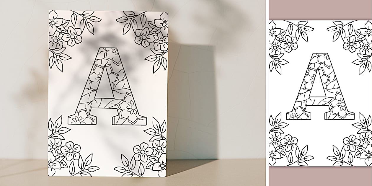 Letter A Mindfulness Colouring Card | Twinkl Party - Twinkl