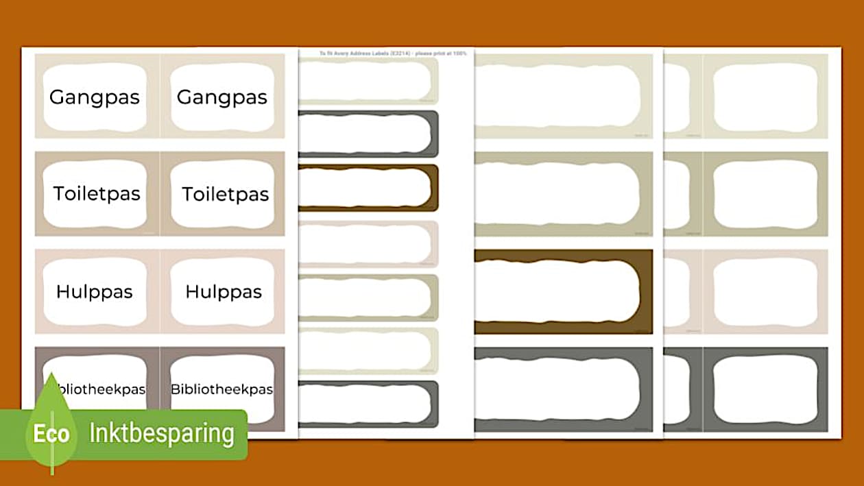 Blanco Labels in Neutraal Thema (teacher made) - Twinkl