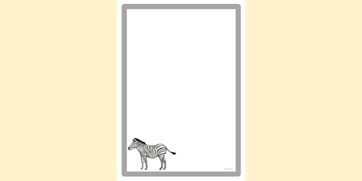 Simple Blank Zebra Enclosure Border | Page Borders | Twinkl