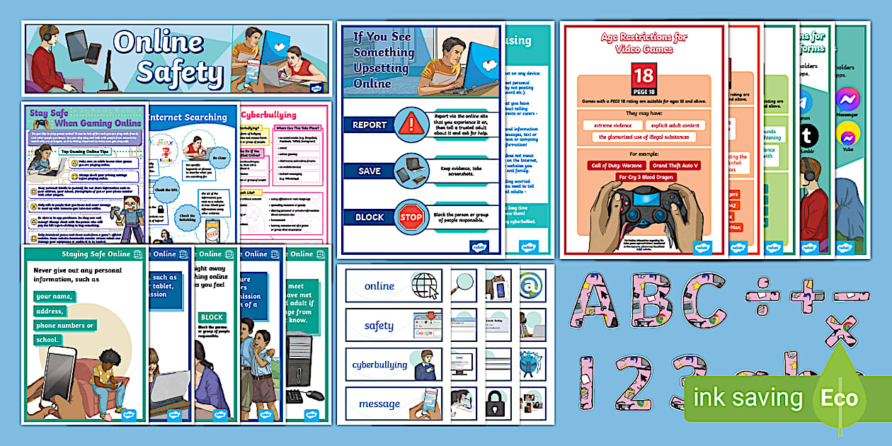 KS2 Online Safety Display Pack (teacher made) - Twinkl