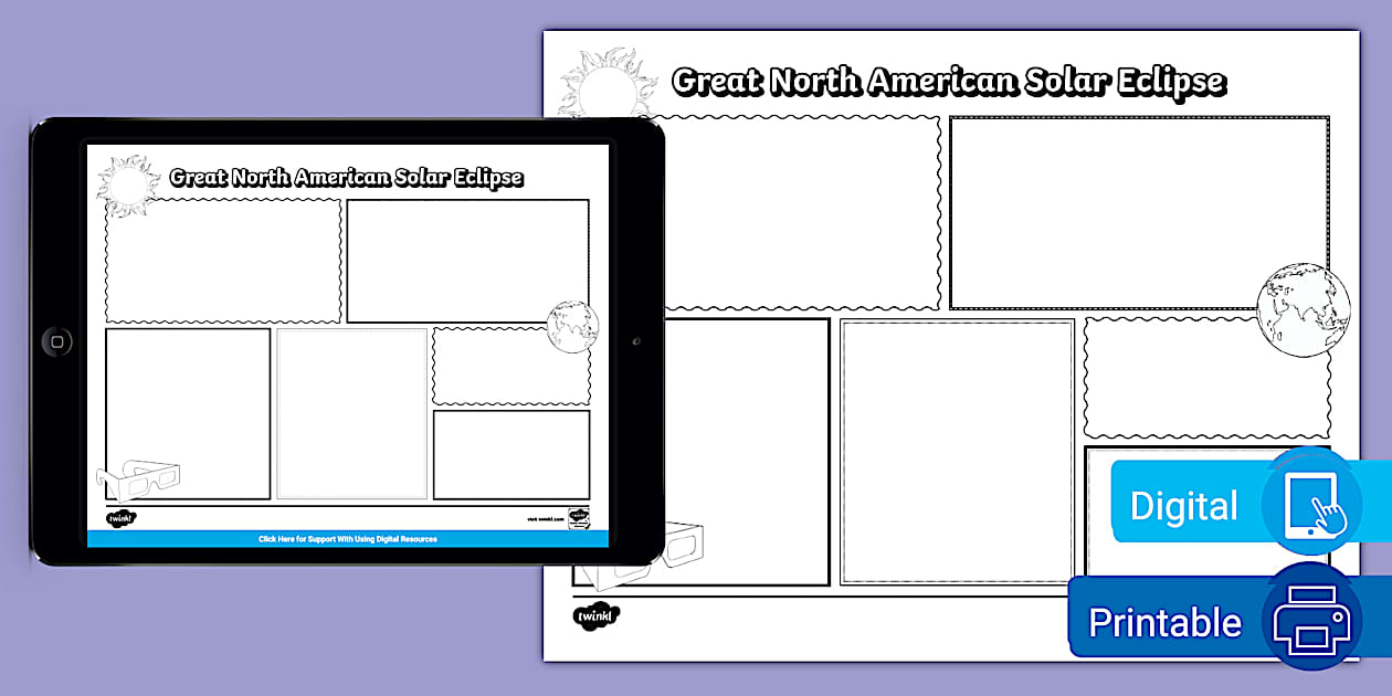Great North American Solar Eclipse Notes Doodle Organizer for 6th-8th Grade