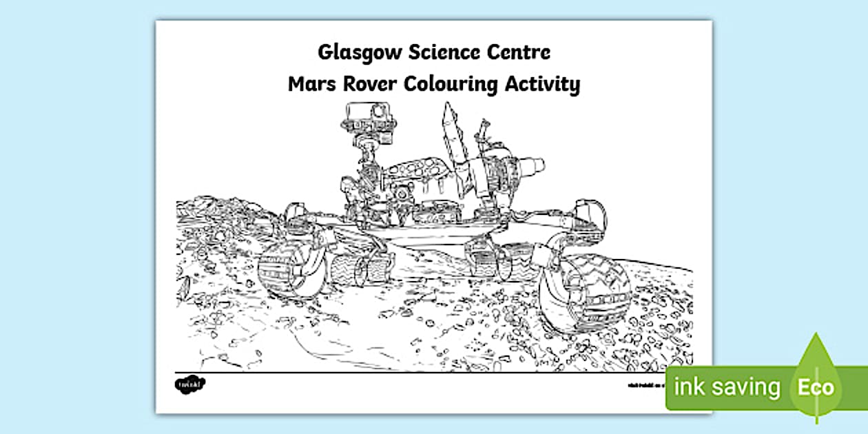 Science Centre Colouring Activity – Mars Rover - Twinkl