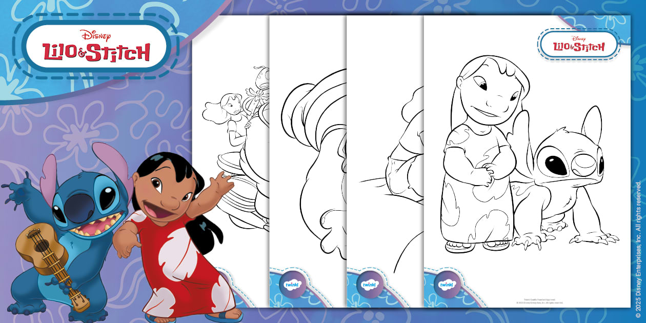 Lilo & Stitch Colouring Pages | Disney | Twinkl Resources