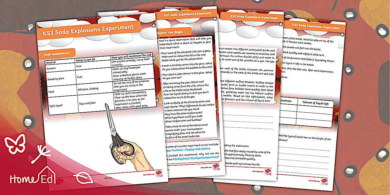 KS3 Soda Explosions Experiment (teacher made) - Twinkl