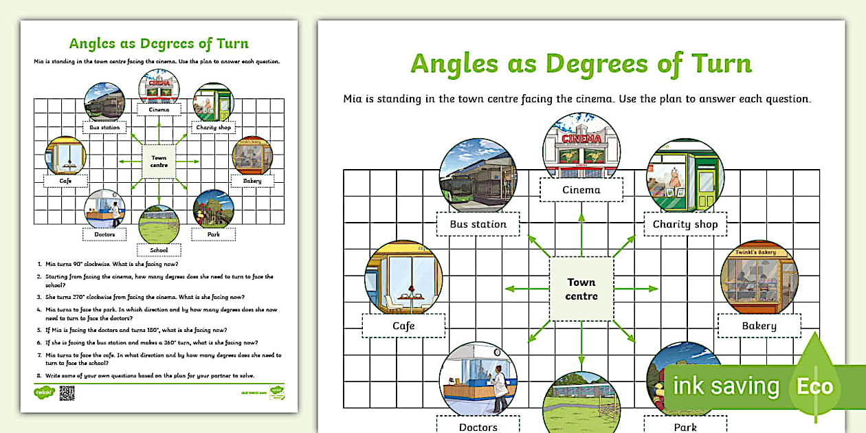 👉 Year 5 Angles as Degrees of Turn Activity Sheet