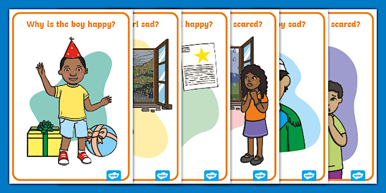 Why Question Emotion Cards (teacher made) - Twinkl