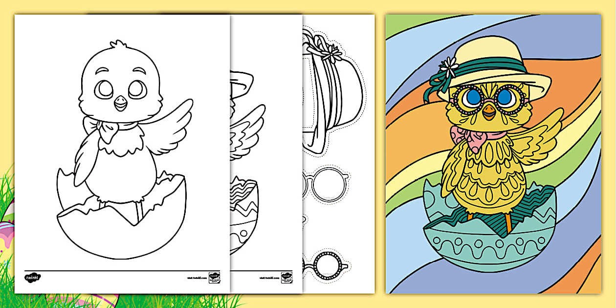 Easter Chick Coloring Page | Arts and Crafts | Twinkl