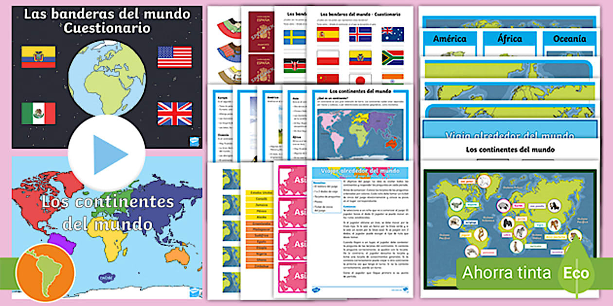Paquete de recursos: Los continentes y los países - Twinkl