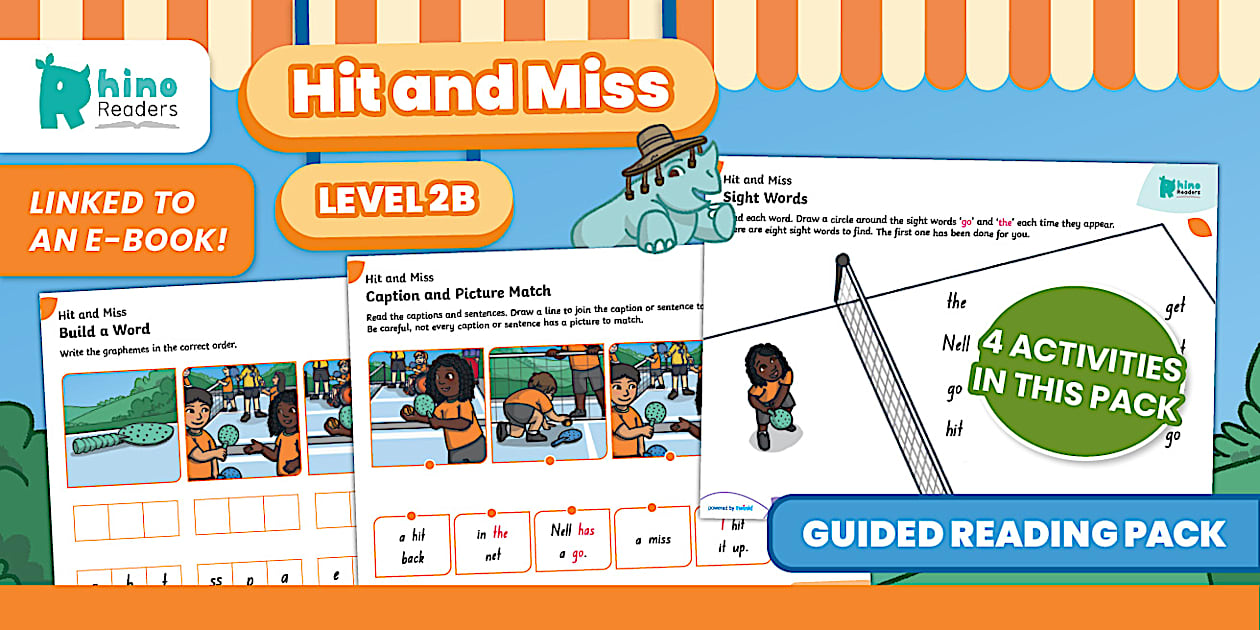 Level 2b Hit and Miss Guided Reading Pack