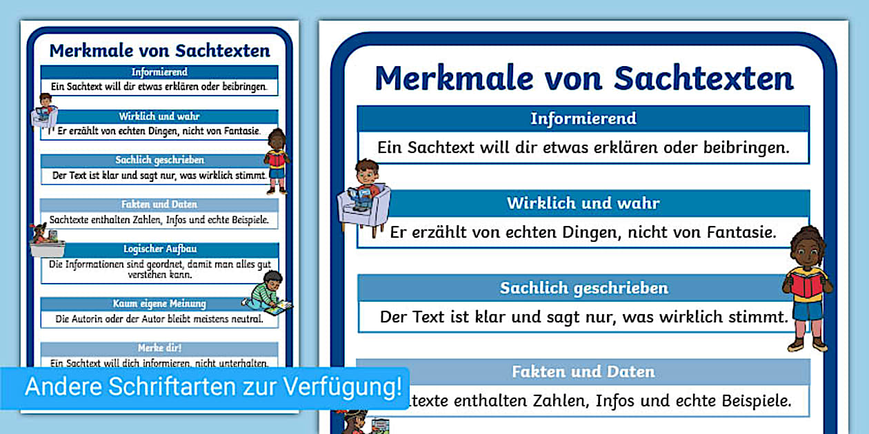 Poster - Was ist ein Sachtext? (Teacher-Made) - Twinkl