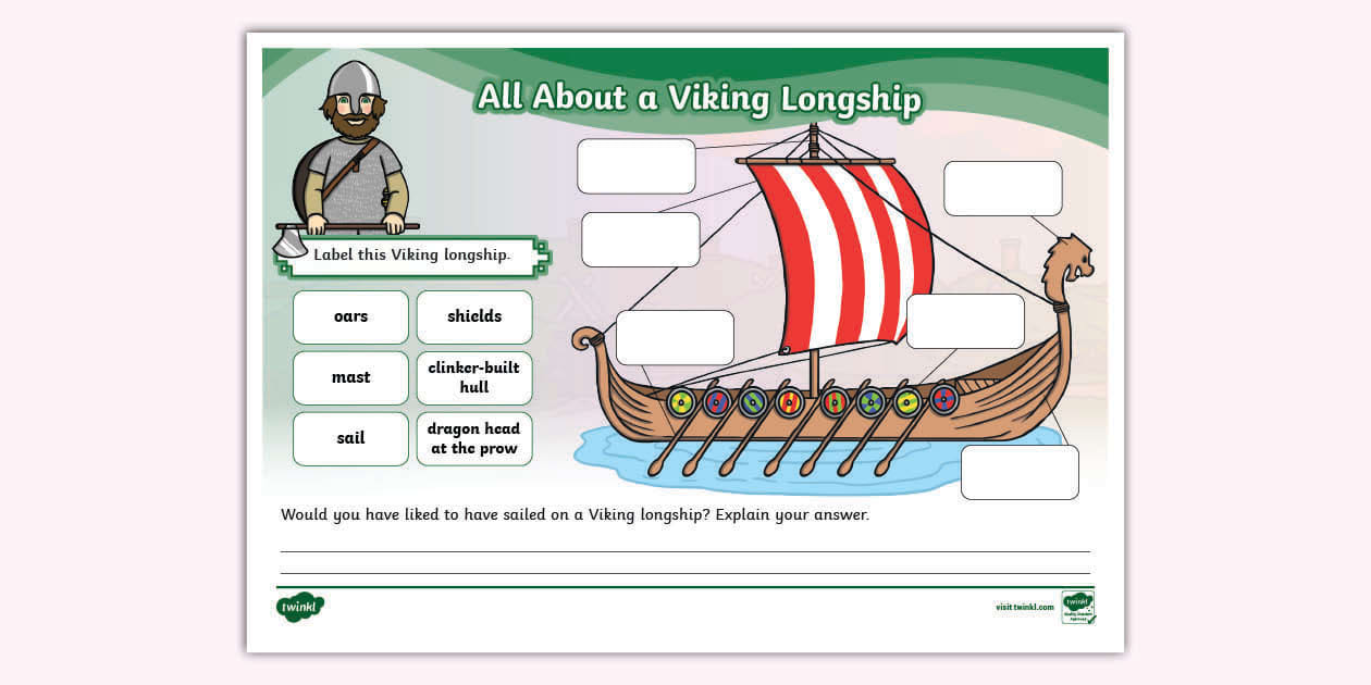 All About a Viking Longship Activity Sheet (teacher made)