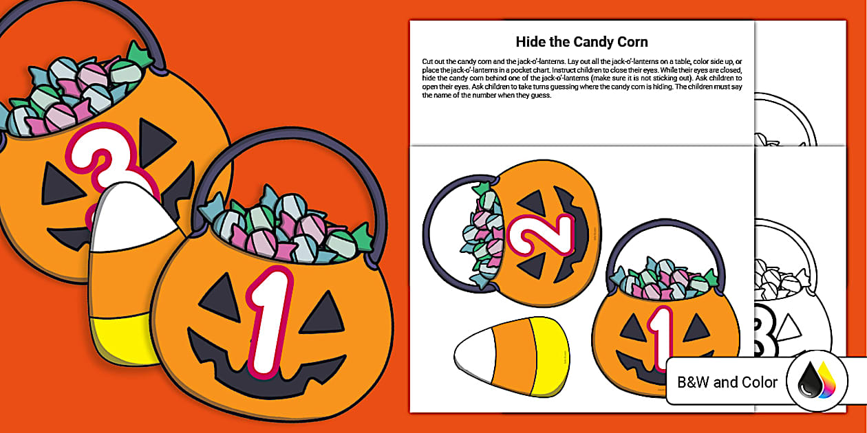 Hide the Candy Corn Number Recognition 1-20 Activity