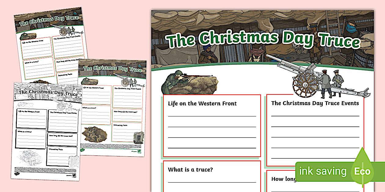 The Christmas Day Truce Fact File Template (teacher made)