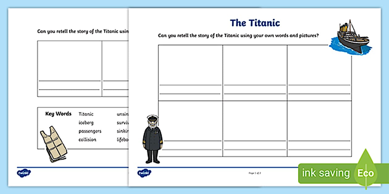 Retelling the Story of the Titanic Writing Frames - Twinkl