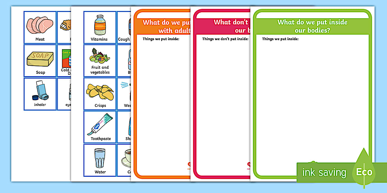 What Do We Put Inside Our Bodies Sorting Activity - sorting