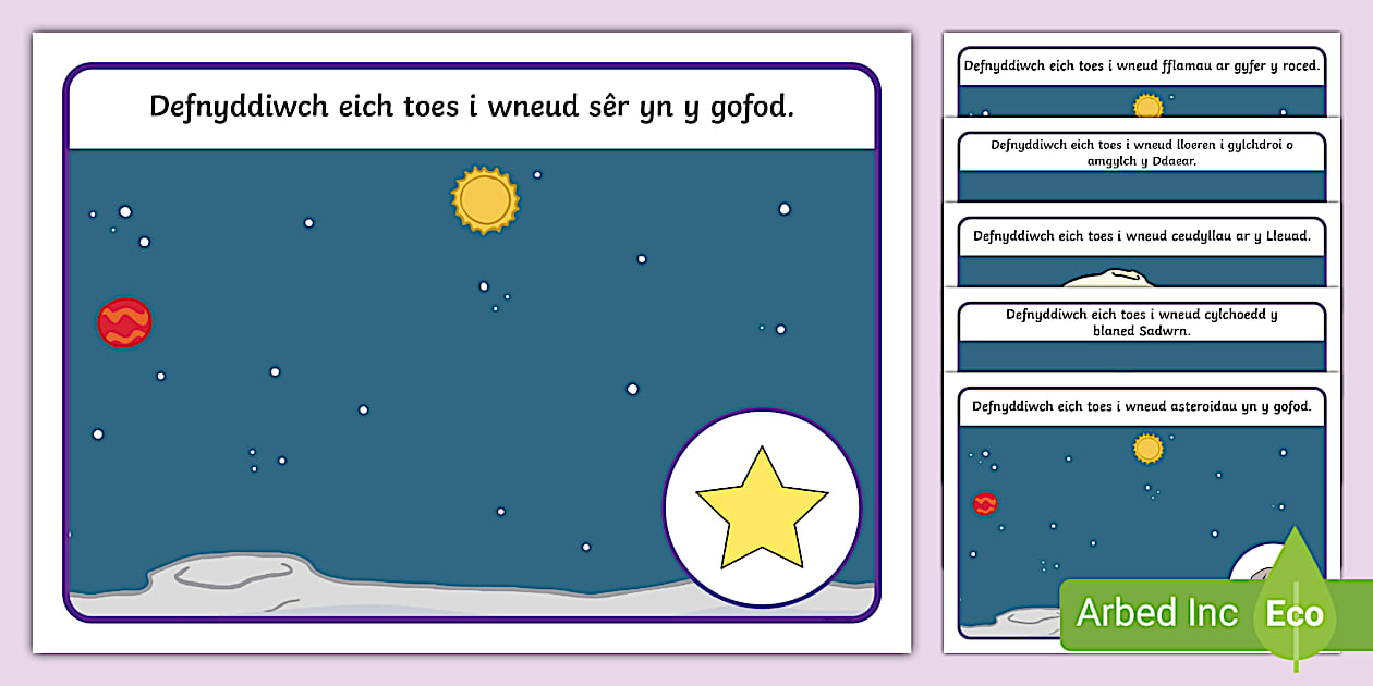 Matiau Toes y Gofod (Teacher-Made) - Twinkl