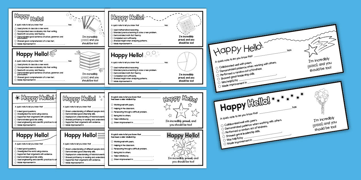 Happy Hello! Send-Home Notes of Positivity Bumper Pack