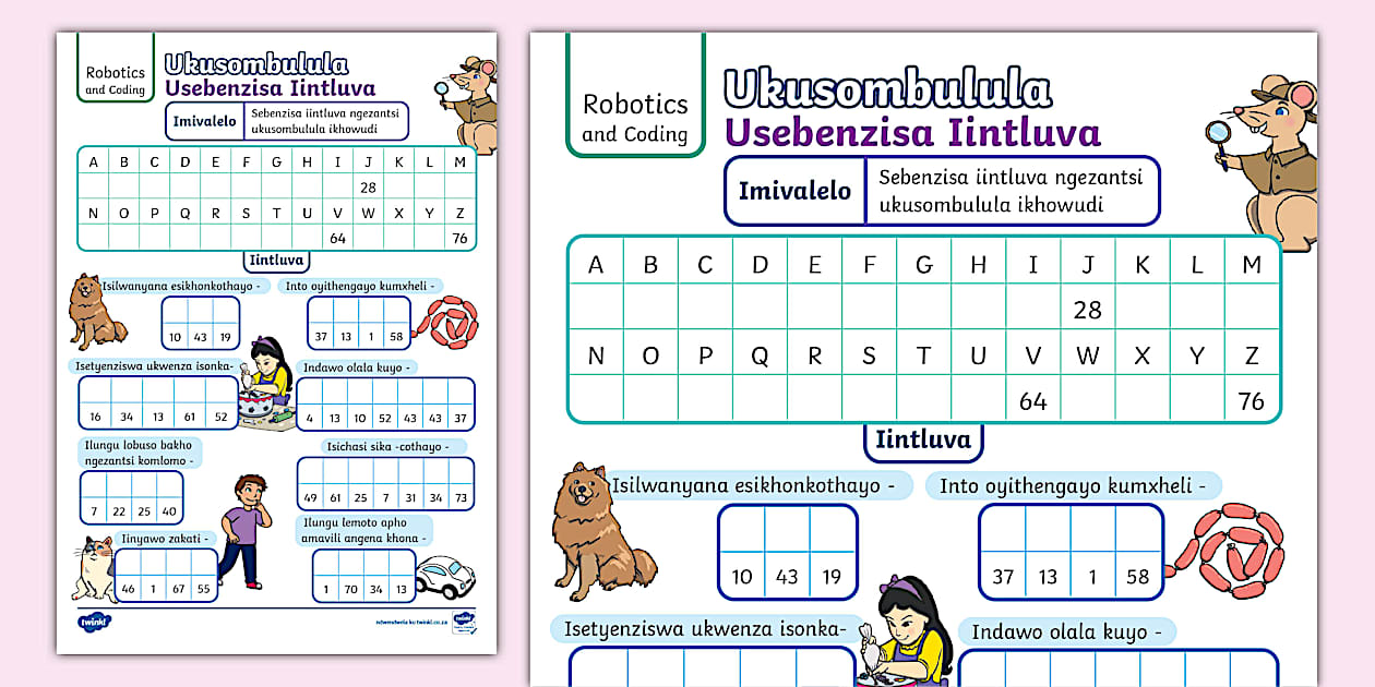 Grade 3 Robotics and Coding Decoding Using Clues IsiXhosa