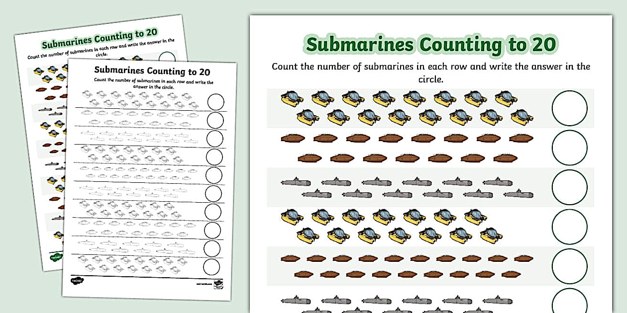 👉 Counting to 20 Worksheet (teacher made) - Twinkl