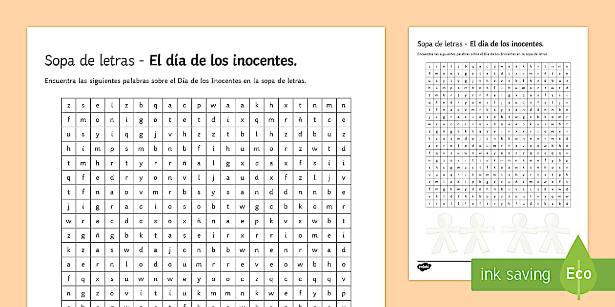 Middle Ability April Fools' Day Differentiated Word Search Spanish