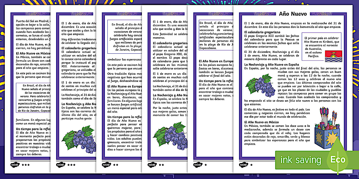 Comprensión lectora de atención a la diversidad: Como celebramos Año ...