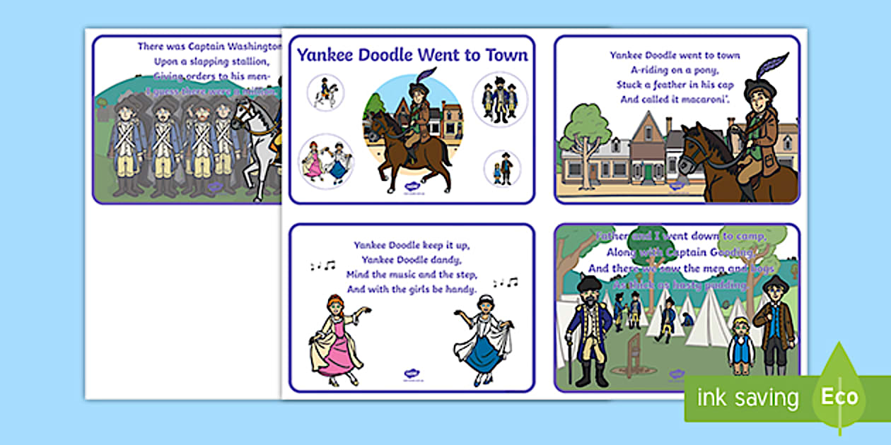 Yankee Doodle Went to Town Story Sequencing Cards - Twinkl