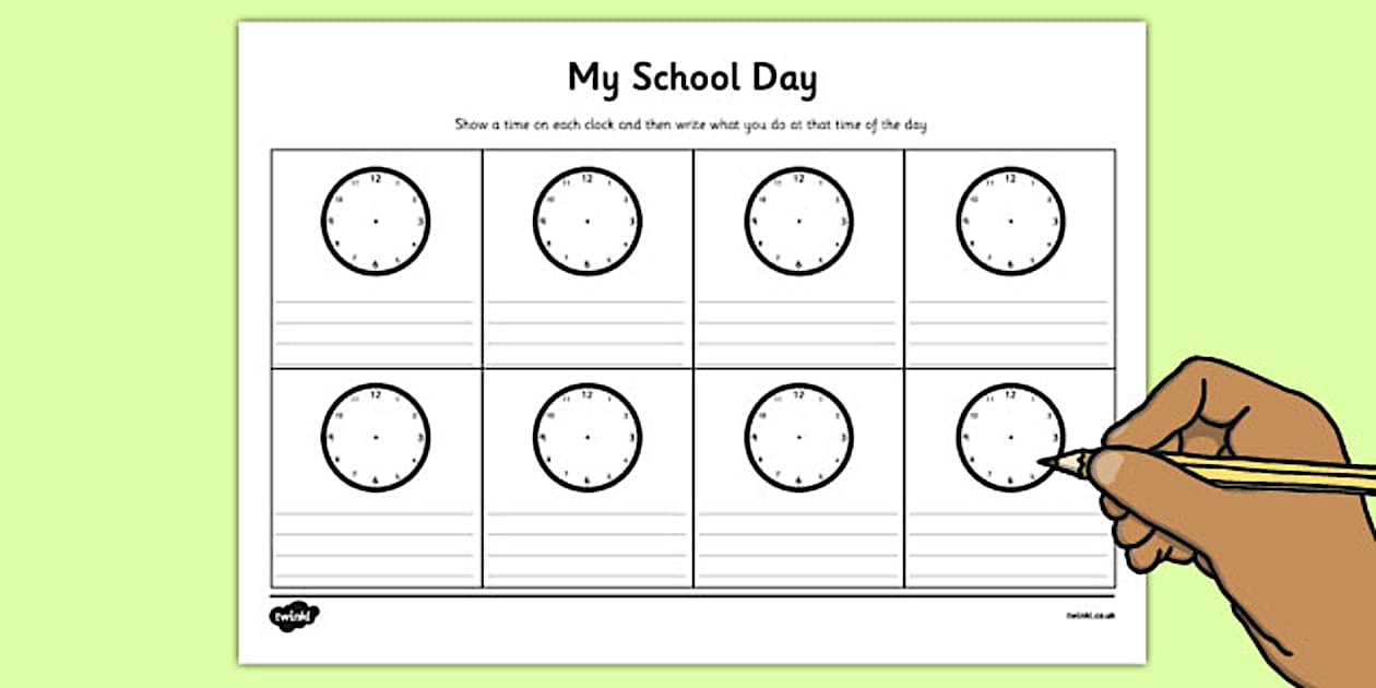Editable My School Day Worksheet (Hecho por educadores)