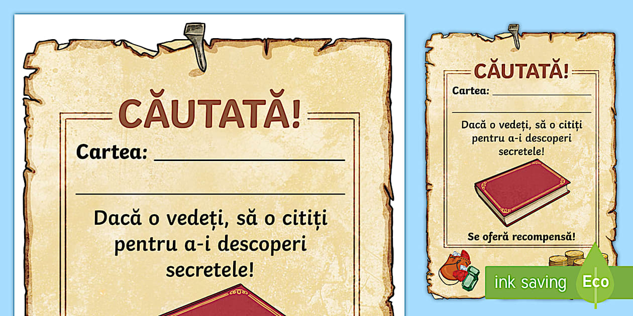 Editable Se caută o carte! Poster (teacher made) - Twinkl