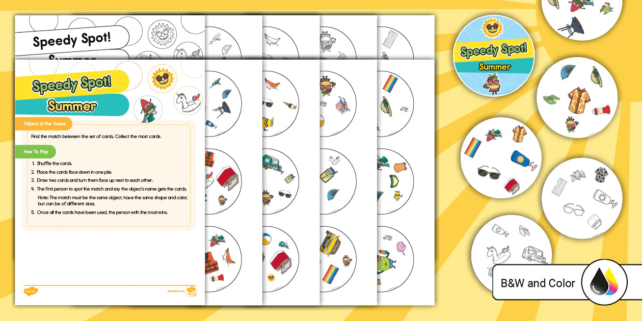 Speed Spot! Summer Game (Teacher-Made) - Twinkl